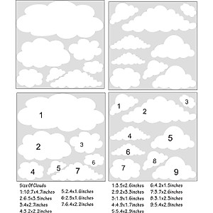 Easu Clouds Wall Decal Wall Stickers Peel and Stick Removable Wall Stickers Kids Room Decals Nursery Decor