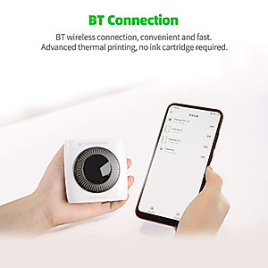 PAPERANG P2 Mini Pocket Printer BT Wireless Printer Portable Thermal Printer 300dpi for Photo Picture Receipt Memo Note Label Sticker Compatible with Android iOS Windows Mac
