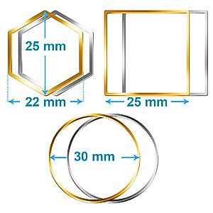 Earrings Beading Hoop for Jewelry Making, FANMAOUS Earrings Findings Hoops Earring Charms Open Bezel Pendant Frame for DIY Craft,Earring Necklace,Crafts Supplies (60 pcs (Round/Square/Hexagon))
