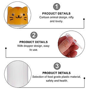 DOITOOL 3Pcs Mini Sauce Squeeze Bottles for Lunch Box, Cute Cat Dog Shaped Mini Ketchup Bottle Mini Condiment Bottle Sauce Bottles Lunch Box Dressing Dispensers for Kids Adults Bento Box with Dropper