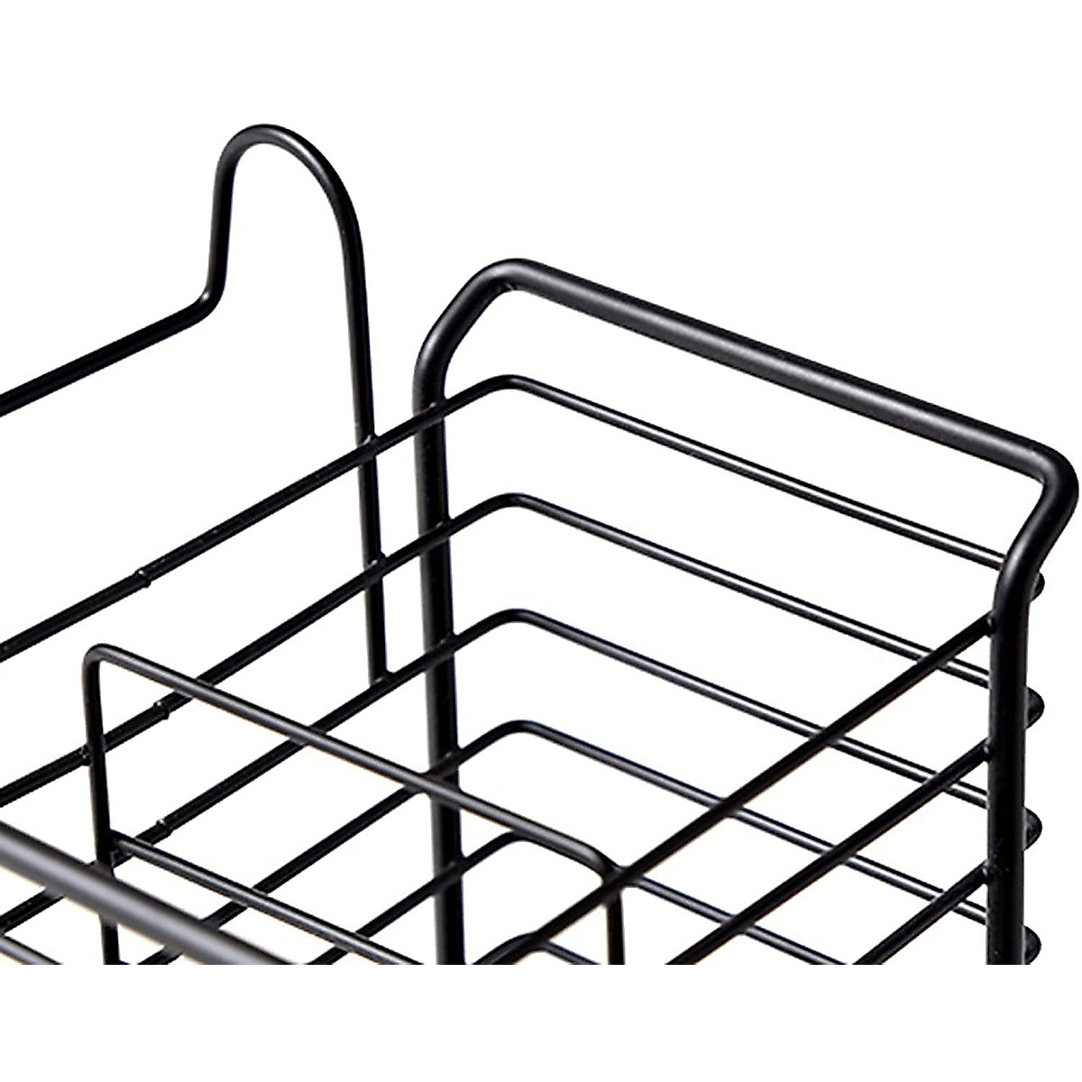 ceramic Utensil Caddy Iron Chopsticks Holder， Hanging Cutlery Drying Basket Draining Chopsticks Rack， Tableware Organizer Pen Holder chopstick holder (Color : Black)