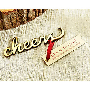 Kate Aspen Cheers Antique Gold Bottle Opener, Guest Gifts, Party Souvenirs, Party Favor or Decorations for Bridal Showers, Bachelorette Parties, Birthday Parties, Wedding Favors & More - 6 Sets