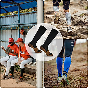 sainberth Compression Socks for Women & Men Circulation 4 Pairs 15-20mmHg for Nurse,Medical,Running,Athletic Support Socks,Black