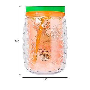 Silver Buffalo Disney Lilo and Stitch Greetings From Hawaii Featuring Scrump Pineapple Shaped Double Wall Tumbler, 16 Ounces