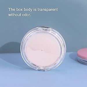 longway Loose Powder Compact Container Empty Portable Plastic DIY Makeup Powder Case, 5g Slim Powder Box with Powder Puff,Mirror and Elasticated Net Sifter (2pcs,pink+sliver)