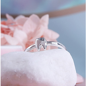 Helen de Lete Simple Geometric Pattern Lost Teeth 925 Sterling Silver Open Ring