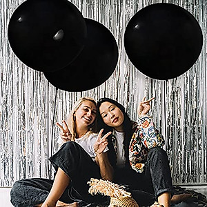 15pcs Black Balloons 24 Inch Large Black Balloons Latex Big Balloons Giant Oversize Balloons for Gender Reveal Birthday Wedding Party Halloween Decorations