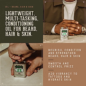 18.21 Man Made OIL - Beard, Hair & Skin - Spiced Vanilla, 2 oz (Pack of 1)