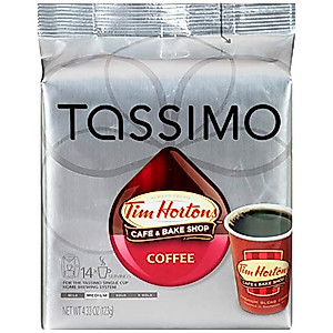 Tassimo Tim Hortons Cafe & Bake Shop Medium Roast Coffee T-Discs for Tassimo Single Cup Home Brewing Systems (14 ct Pack)