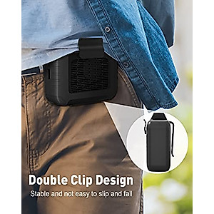 FRIZCOL Portable Waist Fan, 6000mAh Mini Fan with Clip, Up to 20 Hrs Working Time, Personal Belt Fan, Neck Fan Battery Operated Rechargeable, Body Fan for Outdoor Working (Gray)