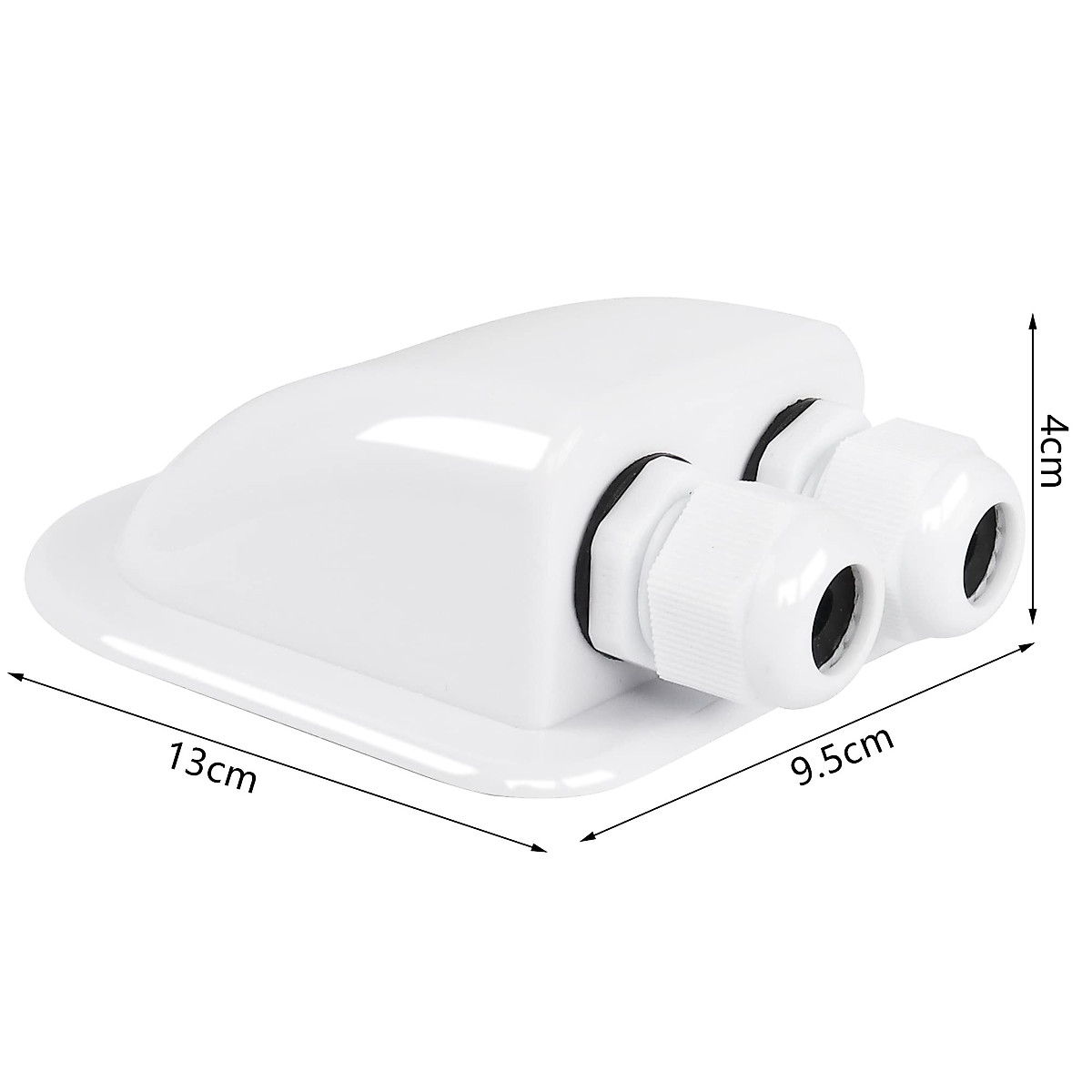 PNGKNYOCN ABS Solar Double Cable Entry Gland IP68 Waterproof,Cable with Maximum Outer Diameter of 8mm is Allowed to Pass Through,for Solar Project on Rv, Campervan, Boat (White)