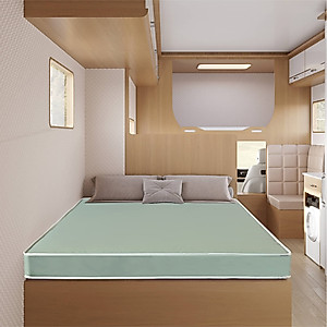 Treaton, 4-Inch High-Density Cooling Gel Memory Foam Vinyl RV Mattress Replacement, Medium Firm, Good for Trailers, Camper Vans and Other Furniture Application, Twin, Green