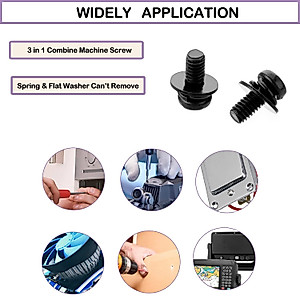 MroMax M5 x 14mm Carbon Steel Phillips Pan Head Machine Screws Bolts Combine with Spring Washer and Plain Washers 20Pcs