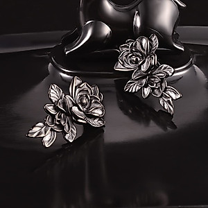 Atomhole 2PCS Flower Ear Weights Hangers 316 Stainless Steel Ear Gauges Hypoallergenic Earrings Stretchers Expanders Tunnels Plugs 0g Piercing Body Jewelry