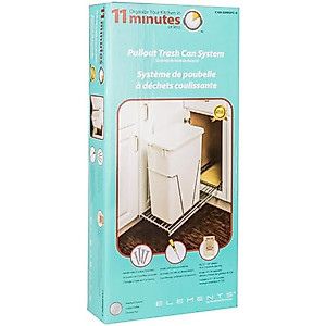 Hardware Resources 35 or 50 Quart Single Pullout Waste Container System, Polished Chrome