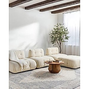SURYA Becki Owens x Luca Medallion Area Rug, 5'3" x 7', Pewter