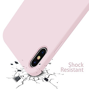 OTOFLY Liquid Silicone Gel Rubber Full Body Protection Shockproof Case for iPhone Xs/iPhone X，Anti-Scratch&Fingerprint Basic-Cases，Compatible with iPhone X/iPhone Xs 5.8 inch (2018), (Ice Pink)