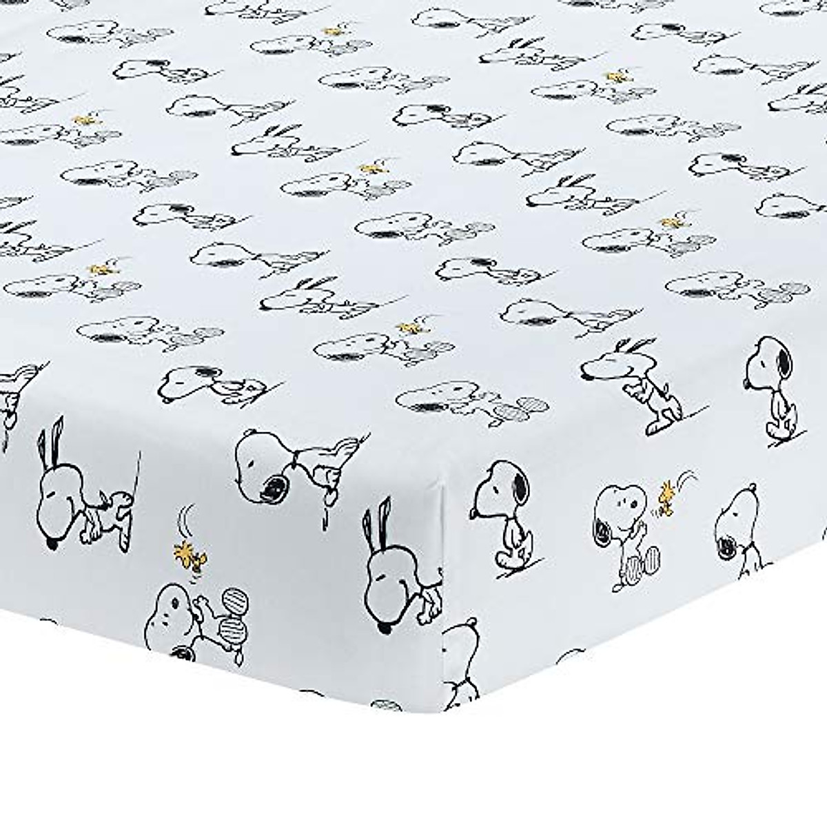 Lambs & Ivy Classic Snoopy White/Black/Gray 3-Piece Baby Crib Bedding Set