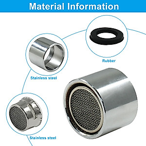 Moicstiy 4 Pcs Faucet Aerator, 55/64 Inch Kitchen Sink Aerator Replacement, Stainless steel Bathroom Faucet Aerator Replacement Parts for Sink Faucet