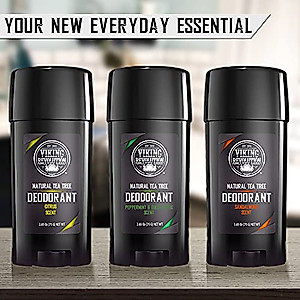 VIKING REVOLUTION - 3 Pack Natural Mens Deodorant, Aluminum Free Deodorant for Men - Long-Lasting Odor Protection and Freshness with All Natural Scents: Citrus, Peppermint & Eucaliptus, Sandalwood