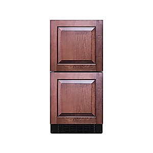 Summit Appliance ASDR1524PNR 15" Wide 2-Drawer All-Refrigerator; Panel-ready Drawer Fronts (Panels Not Included); 1.7 cu.ft Capacity; Frost-Free Operation; Stainless Steel Cabinet and Door