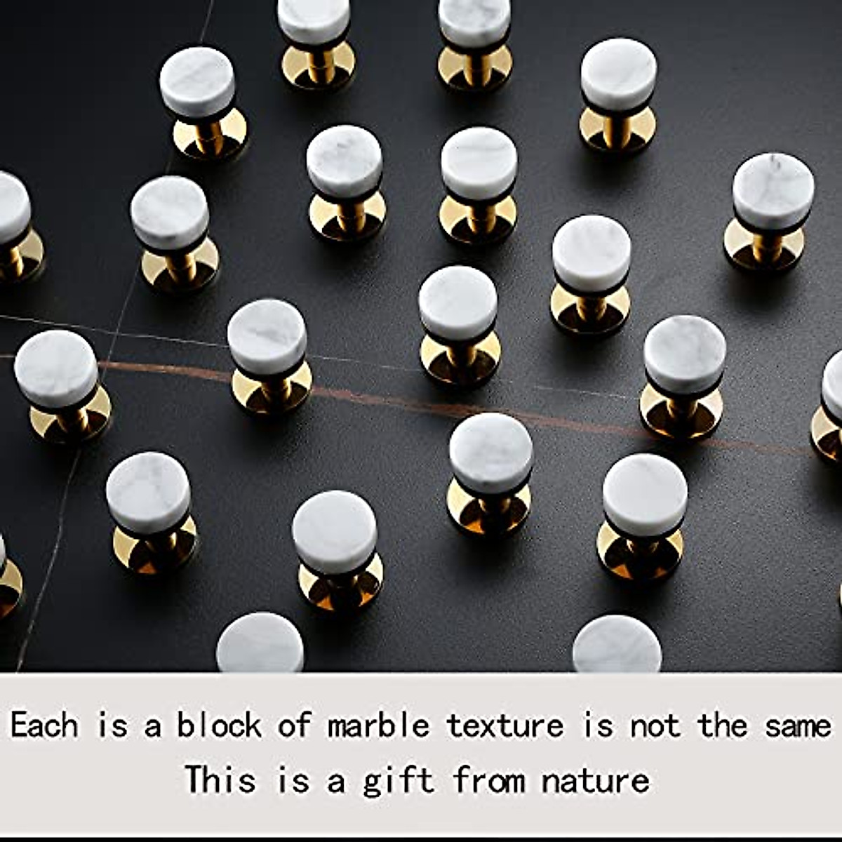 ZAHCHIS Golden Brass Hook Natural Marble Porch The Bathroom Towel Hook Adhesive Wall Hook Golden Hooks for Hanging Contracted (Free of Punch)