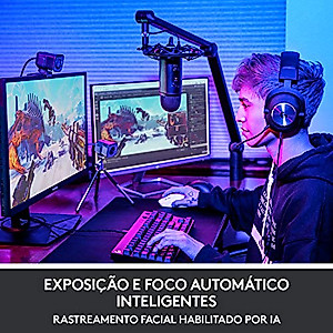 Logitech StreamCam Plus Webcam with Tripod Mount (Graphite), 1080p