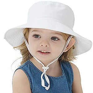 MaxNova Baby Sun Hat Toddler Summer UPF 50+ Baby Girl Bucket Hat Wide Brim Beach Hats for Baby Boys 2-7Years
