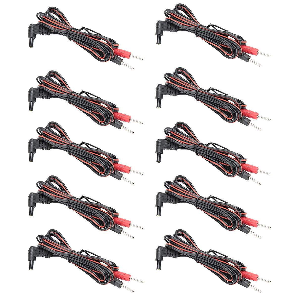 Sonew 10pcs / Bag 2.35mm 1.2m 2‑in‑1 Pin Type Electrode Wires Cable, TENS Cable Wires for TENS Unit Physiotherapy Machine