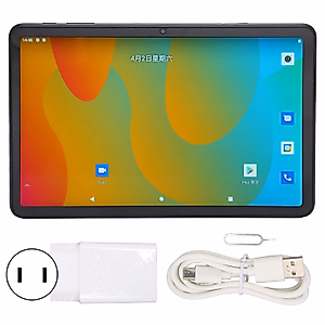 Rosvola 10.4 Inch HD Tablet, 1300: 1 Contrast 5G / 2.4G Dual Band 10.4 Inch 2K Tablet 2K 100-240V for Android11 Video Games (US Plug)