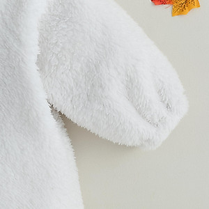 BOIBOKOKO Baby Girl Boy Halloween Costumes Ghost Long Sleeve Hoodie Romper Jumpsuit Cute Baby Halloween Outfit (White, 0-3 Months)