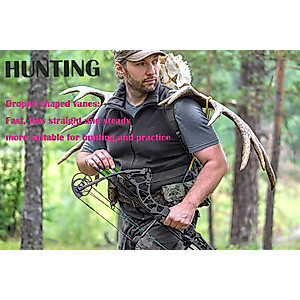 Zhao.Fu 29 Inch Carbon Arrow Practice Hunting Arrows Spine 400 with Removable Tips for Archery Compound & Recurve & Traditional Bow (12 Pcs)