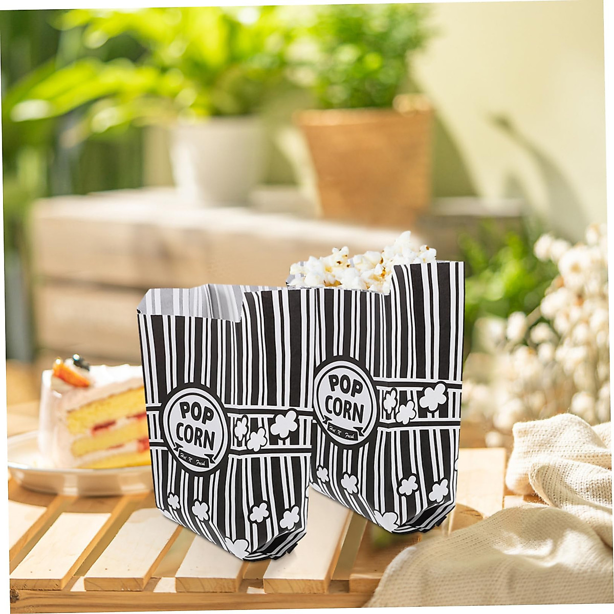 Ipetboom 100pcs Popcorn Bag Popcorn Packaging Boxes Movie Night Popcorn Boxes Popcorn Treat Bags Popcorn Machine Popcorn Treat Boxes French Fries Holder Cardboard Candy Container Paper