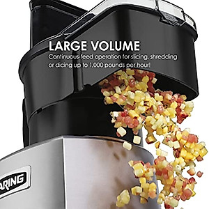 Waring Commercial Sealed Batch Bowl/Continuous Dicing Food Processor with LiquiLock Seal System, 4-Quart