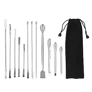 Laboratory Spatula, Stainless Steel Medicine Spoon Laboratory Scraper Stainless Steel Laboratory Scraper Mini Spoon Set for Trace Drugs, Lab Spatulas
