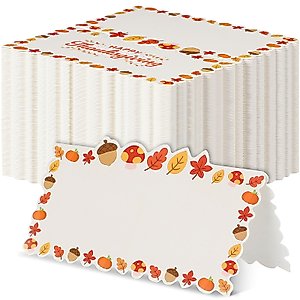 Watersay 100 Pcs Fall Maple Leaves Place Cards Autumn Thanksgiving Table Place Card Guest Seating Folded Harvest Name Cards Paper Tent Cards for Thanksgiving Wedding Tables Dinner Parties