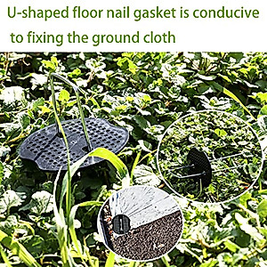 100 pcs 6 inch U-Shaped Landscape Staples and 10 pcs Fixing Gasket Sets, Garden Landscape Staples are Suitable for Outdoor Irrigation Hoses, Artificial Turf Nails, Fixed Fences and Tents, etc.