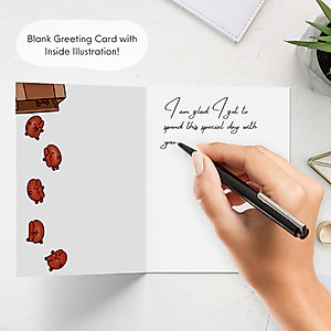 ALY LOU Cute Anniversary Card, Mothers Day Card Mom, Birthday Card for Her Him / Girlfriend Wife / Husband Boyfriend, Kawaii Greeting Card (Favorite Human Bean)