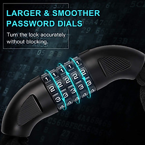 UBULLOX Bike Chain Lock 4FT Bike Lock 5-Digit Combination Bike Lock Anti-Theft Bicycle Lock 6mm Thick Resettable Bike Lock Chain for Bicycle, Motorcycle, Scooter, Gate, Fence, Black