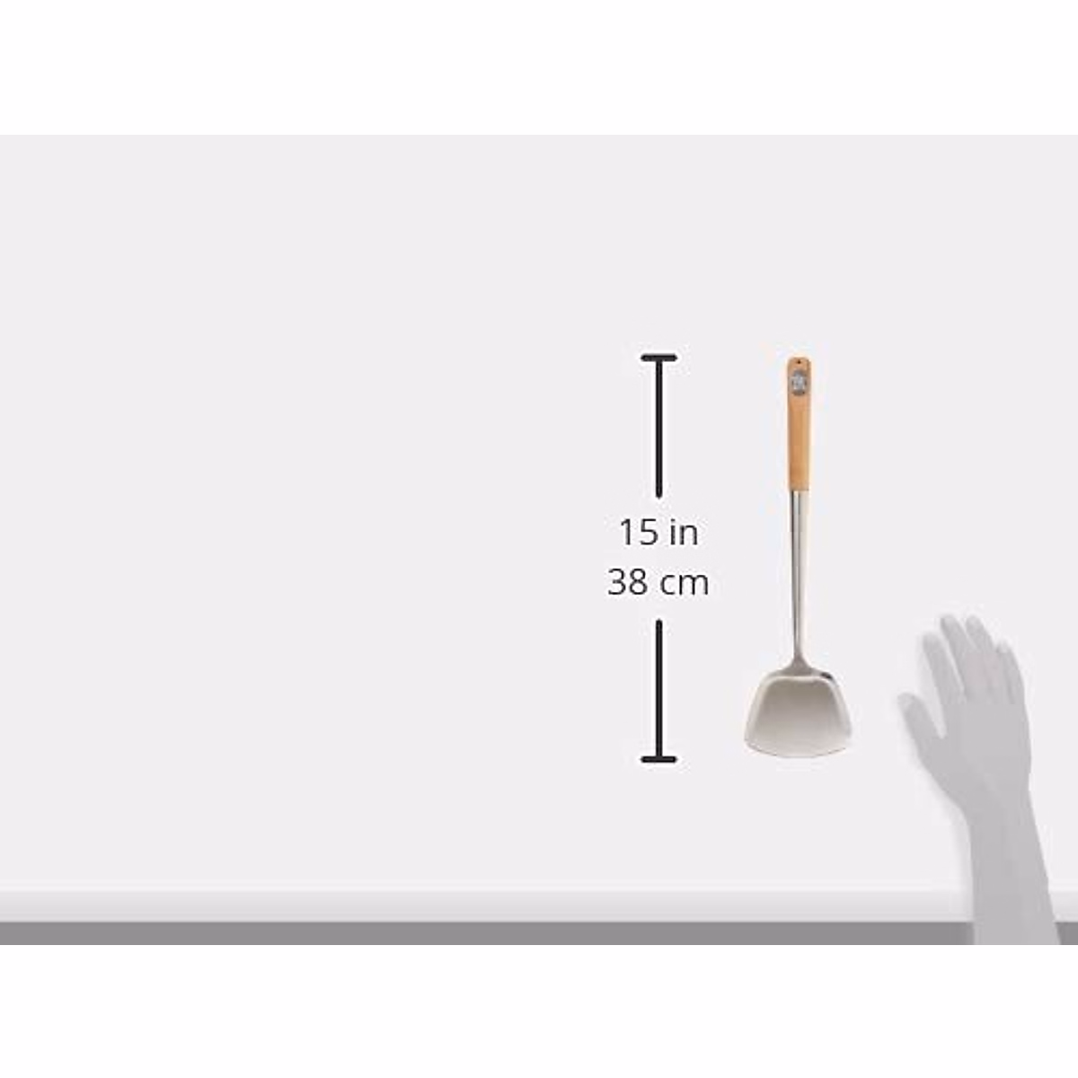 TableCraft Bamboo Handle Wok Spatula, 14.5-Inch