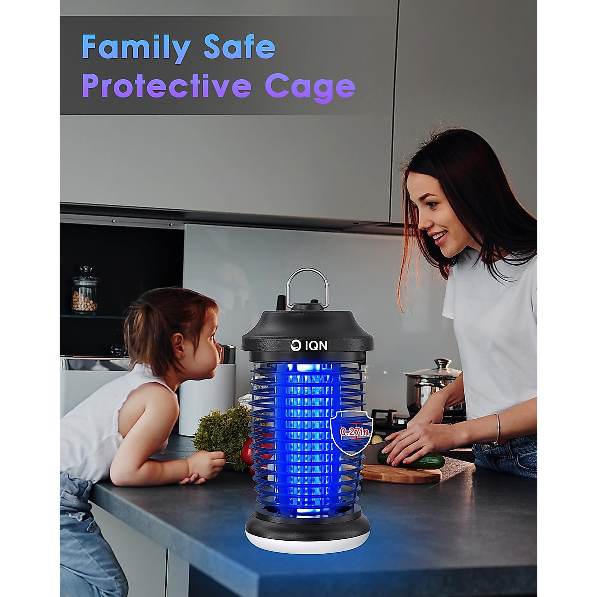 Bug Zapper Outdoor,15w Electric Mosquito Zapper with LED Light for Indoor,4200V Insect Fly Zapper Waterproof with 8.92ft Power Cord,Fly Trap Outdoor for Home,Patio,Backyard,Garden,Camping