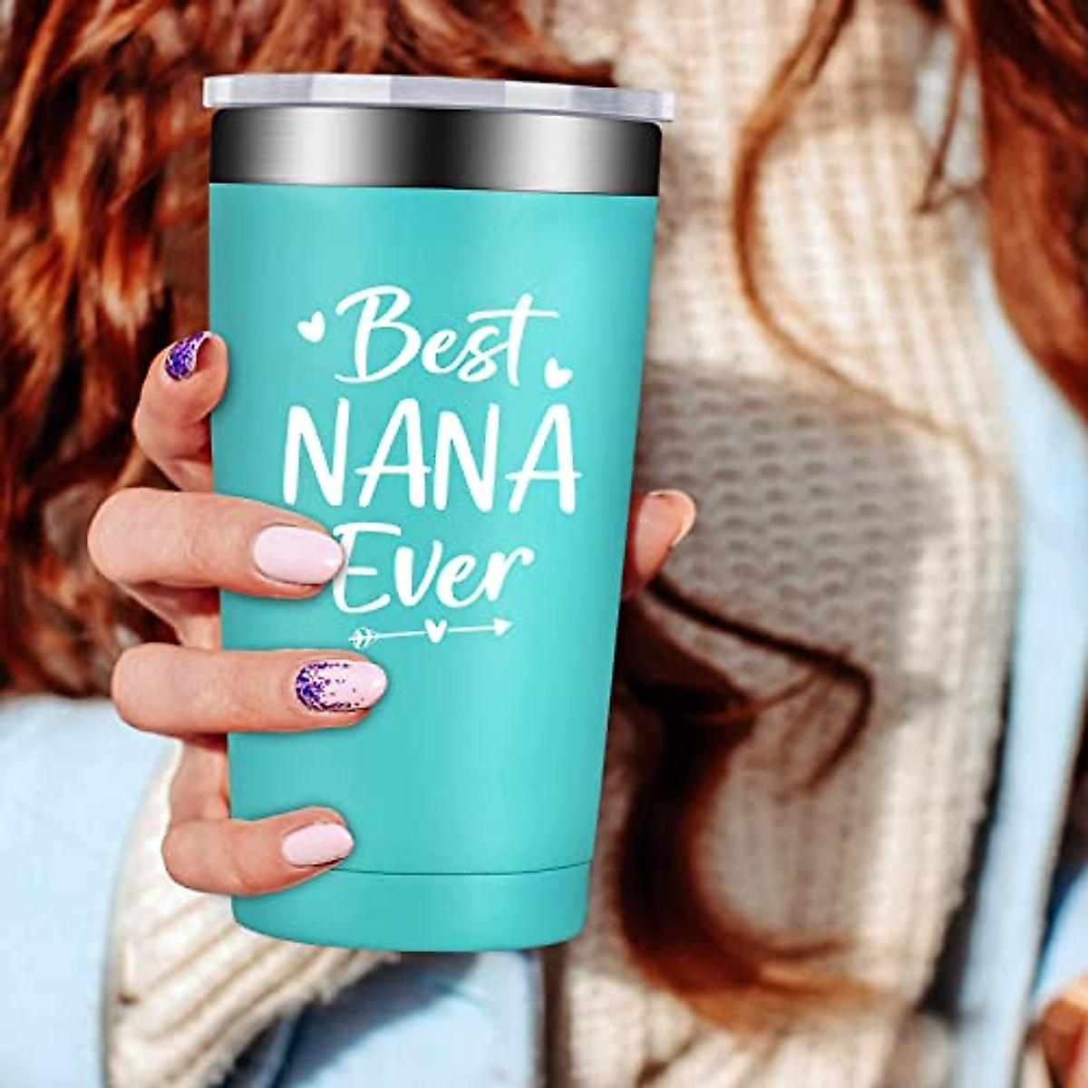BIRGILT Best Nana Ever Gifts - Gifts for Nana from Granddaughter, Grandson - Mothers Day Gift from Grandkids - Birthday, Christmas Gifts for Nana, Mimi, Grandma - 20oz Nana Tumbler