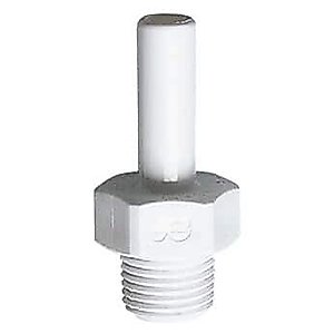 John Guest - PP051223W Stem Adapters, 3/8" OD Tube to 3/8" NPT(M), PP, 10/Pk