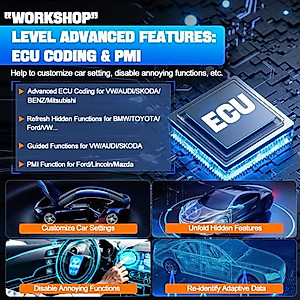 XTOOL D8W Wireless Bidirectional Scan Tool, Topology OBD2 Scanner with 3-Year Updates, ECU Coding, PMI, 38+ Resets, Crankshaft Relearn, CAN FD/DoIP, Full Diagnostic Scanner for Car