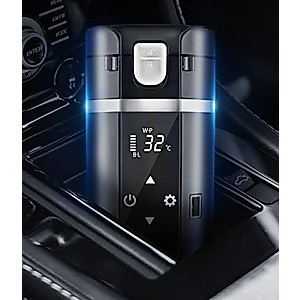 24V/12V Travel Electric Kettle for Car/Truck, 480ml Car Heating Mug with Anti-Spill Lid, Leakproof, 304 Stainless Steel Liner Portable Coffee Tea Cup Up to 100℃ Variable Temp Control Thermos