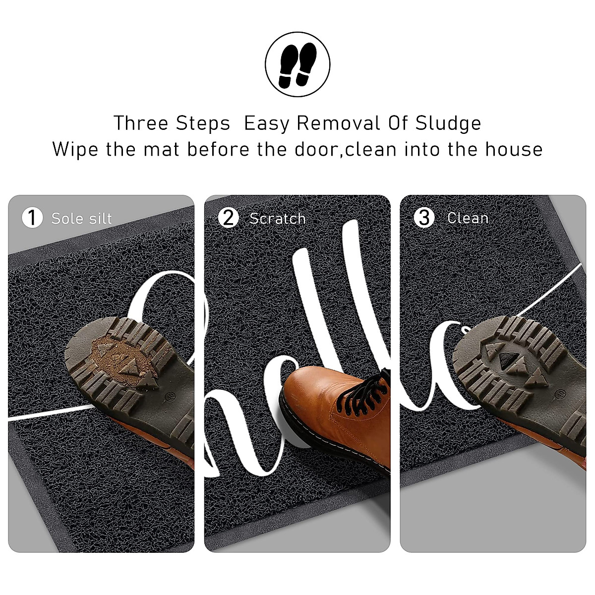 Door Mat (30"x17.5"), Durable Floor Mat Front Door Mat Welcome Door Mats Outdoor Rug Indoor Non-Slip Door Mat for Entryway, Home Entrance, Patio, High Traffic Areas