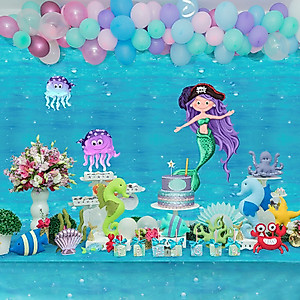Tiamon 3 Pcs Underwater Bubbles Table Cover Ocean Waves Tablecloth Bubble Water Print Plastic Table Cover for Under The Ocean Beach Pool Mermaid Birthday Party Baby Shower Supplies (54 x 108 Inch)