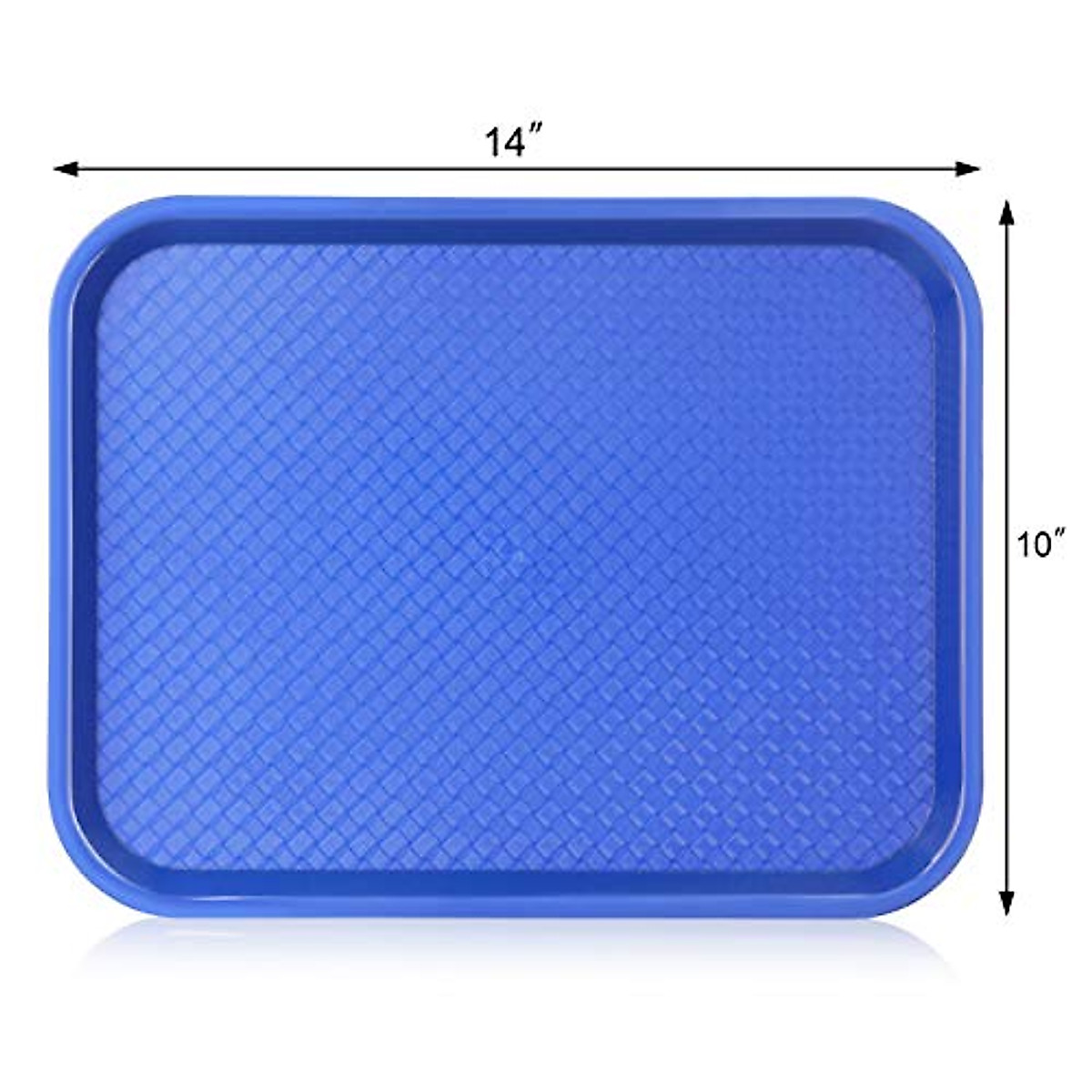New Star Foodservice 24364 Blue Plastic Fast Food Tray, 10 by 14 Inch, Set of 12