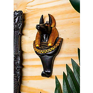 Ebros Egyptian Jackal Dog Headed Anubis God of The Dead Wall Hanger Hook Decor Accent Hangers for Coats Hats Leashes Backpacks Keys Decorative Organizer On Mudroom Main Entrance