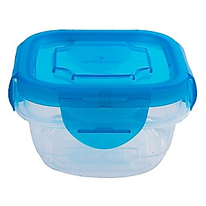 Imperial Home 10 Pc Food Storage Set, Plastic Containers for Food, Airtight Lock Lids, Reusable, Microwave, Refrigerator, & Freezer Safe, 100% Leak Proof, BPA-Free, Stain Resistant, Multicolor Square